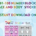 Numberblocks 0 20 Body Stickers / A4 Sticker Printing / Instant Digital ...