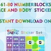 Numberblocks 81-90 Body Stickers / A4 Sticker Printing / Instant ...