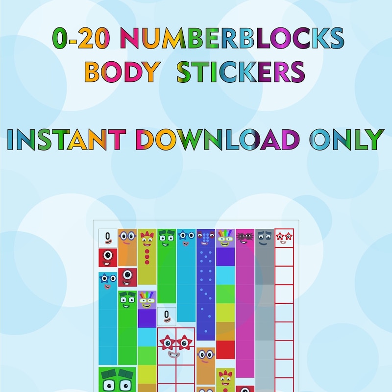 Numberblocks Stickers 1 100 - Etsy