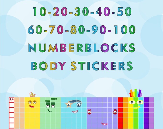 Number Blocks Replacement Face Plate Stickers, Numberblocks Stickers ...