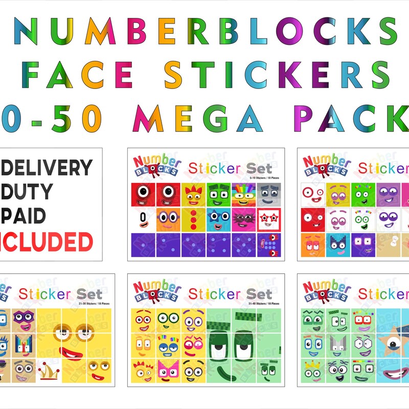 Numberblocks Stickers 1 100 - Etsy