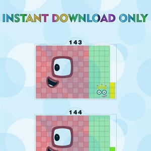 Numberblocks 141-150 Body Stickers / A4 Sticker Printing / Instant ...