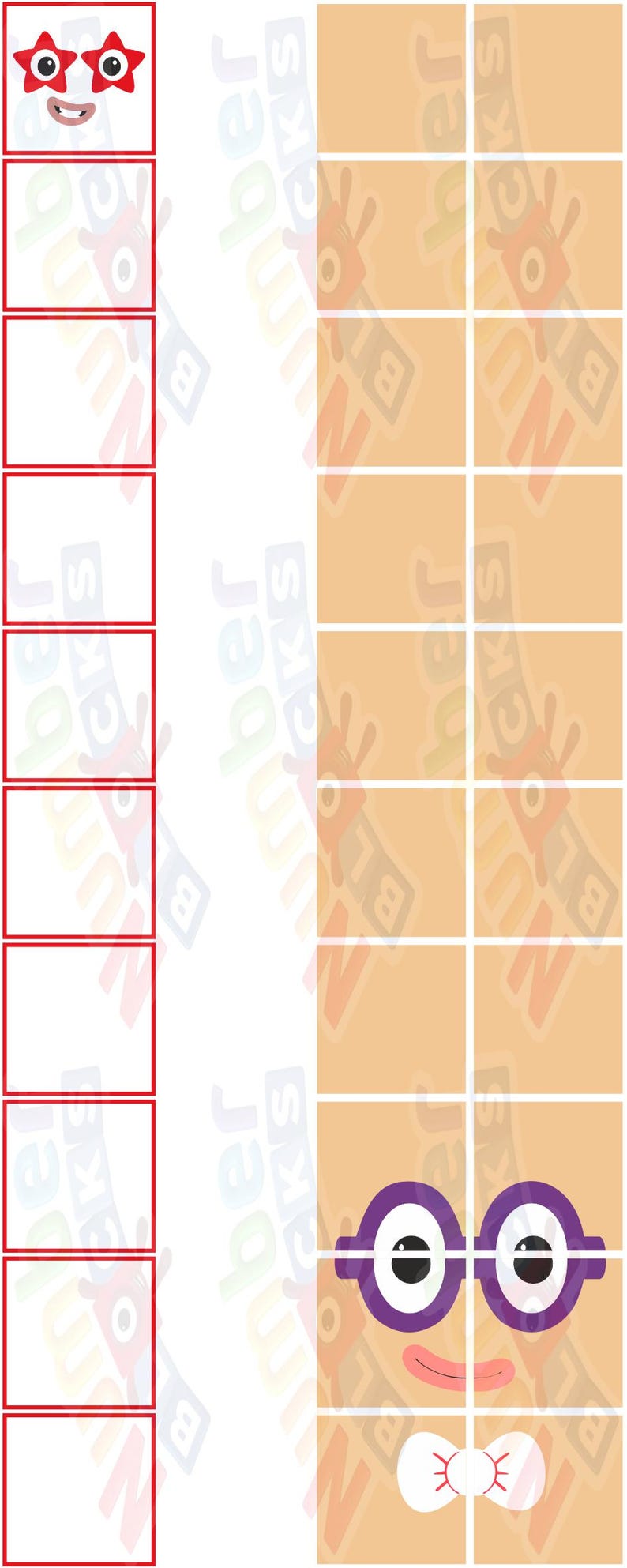 Number Blocks 10-100 Body Stickers, Waterproof, Scratch and UV ...