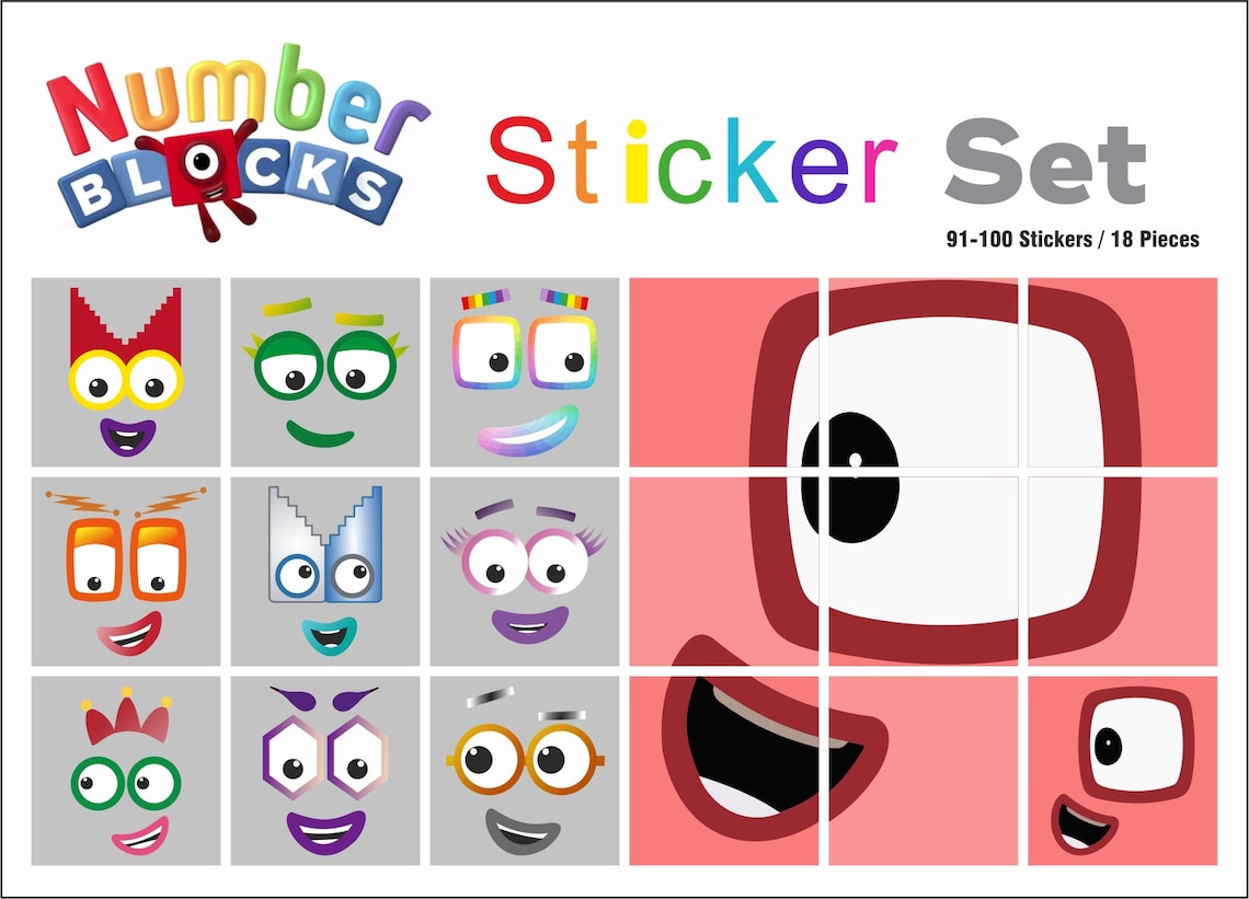 From 51 to 100 Numberblocks Stickers for Every Young Mathematician - Etsy