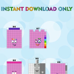 Numberblocks 81-90 Body Stickers / A4 Sticker Printing / Instant ...