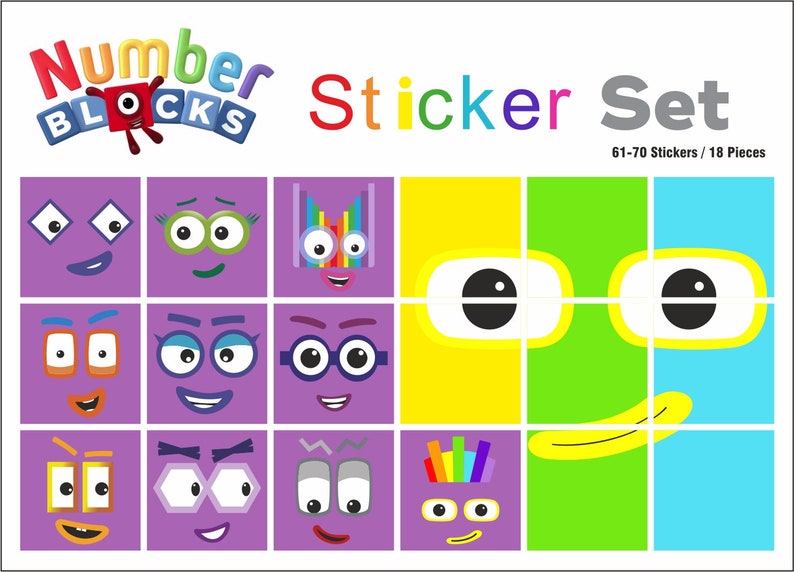 From 51 to 100 Numberblocks Stickers for Every Young Mathematician - Etsy