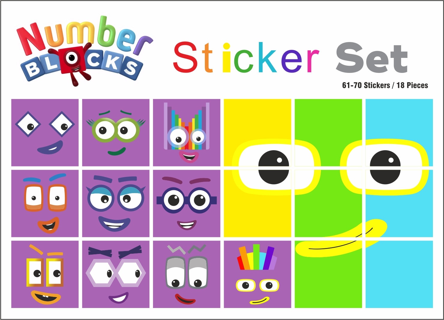 From 51 to 100 Numberblocks Stickers for Every Young Mathematician - Etsy