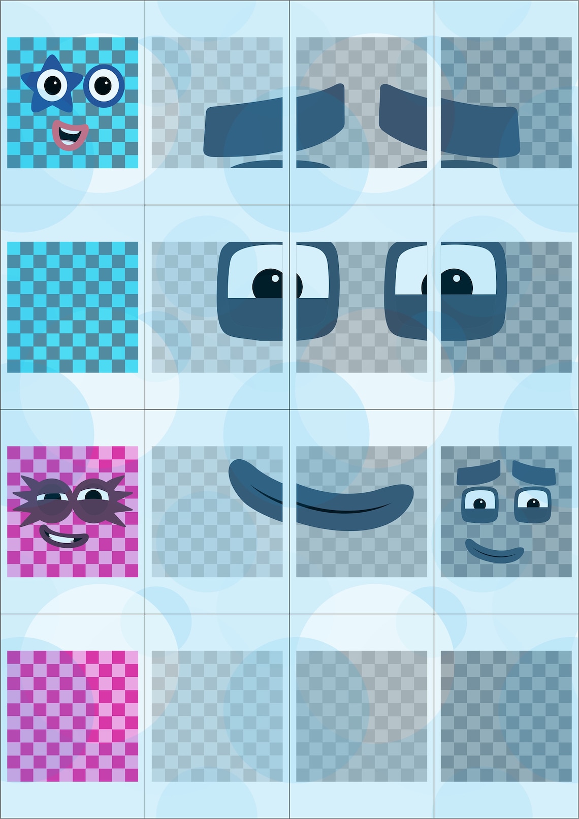 Numberblocks 100-1000 Faces / for 2cm Cubes / A4 Sticker Printing ...