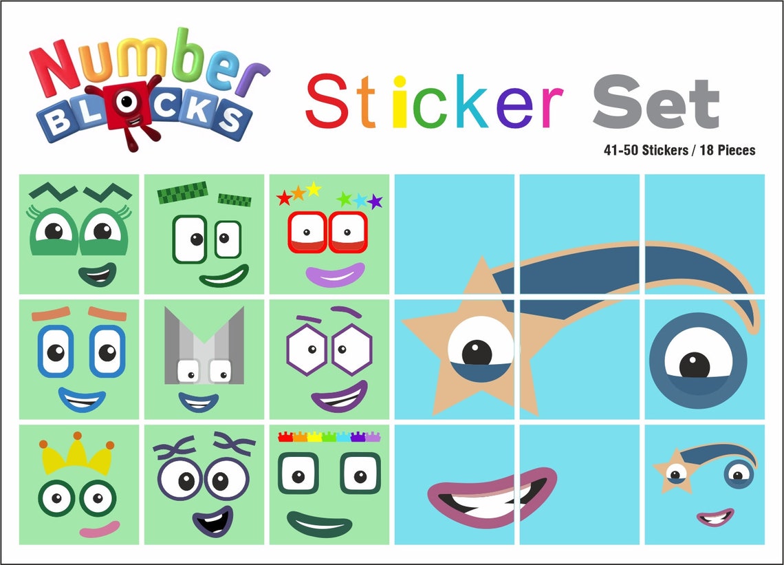 From 0 to 50 Numberblocks Stickers for Every Young Mathematician - Etsy