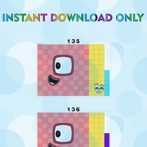 Numberblocks 131-140 Body Stickers / A4 Sticker Printing / Instant ...