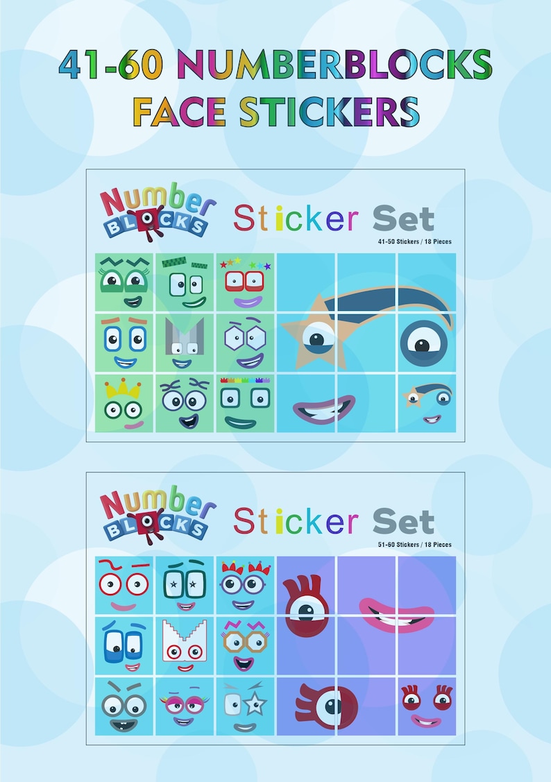 From 0 to 100 Numberblocks Stickers for Every Young Mathematician - Etsy