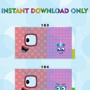 Numberblocks 181-190 Body Stickers / A4 Sticker Printing / Instant ...