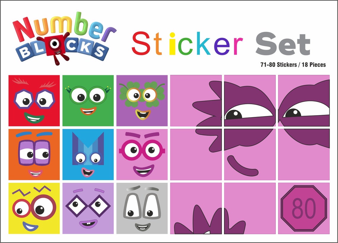 From 51 to 100 Numberblocks Stickers for Every Young Mathematician - Etsy