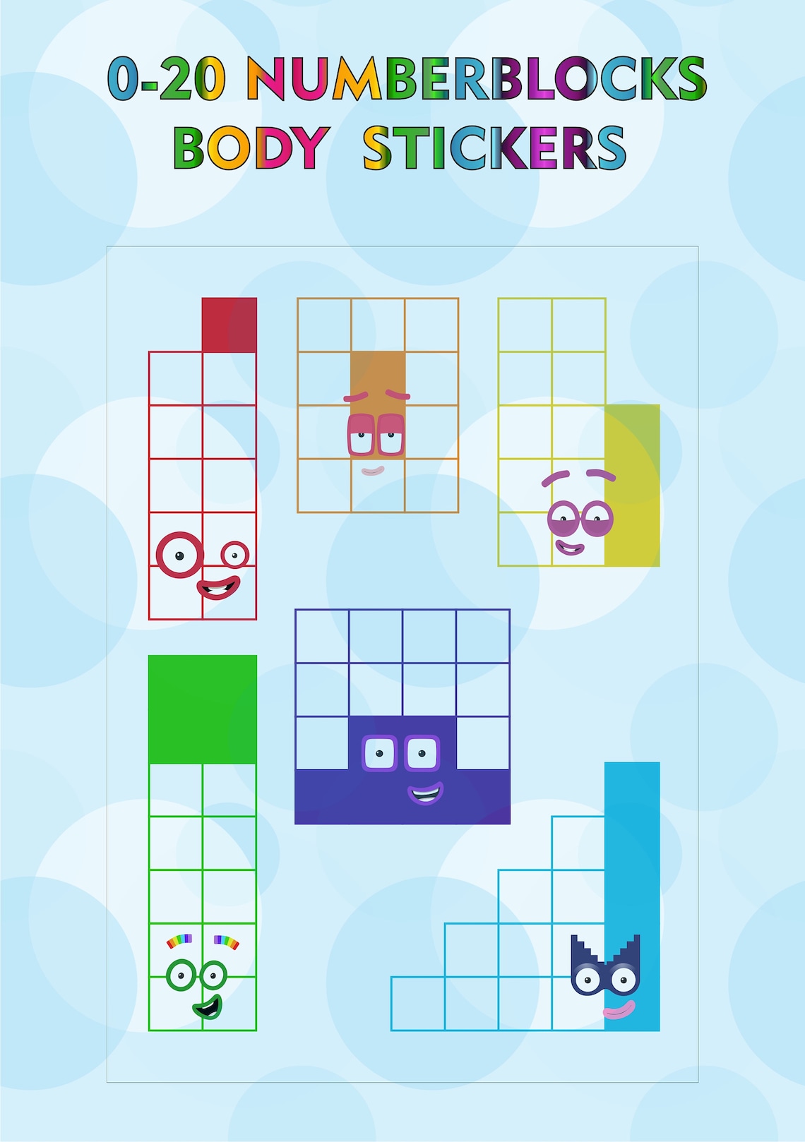 From 0 to 20 Numberblocks Body Stickers for Every Young Mathematician ...