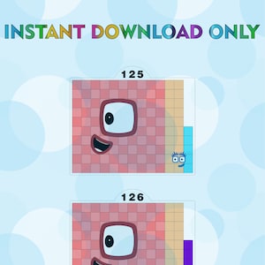 Numberblocks 121-130 Body Stickers / A4 Sticker Printing / Instant ...