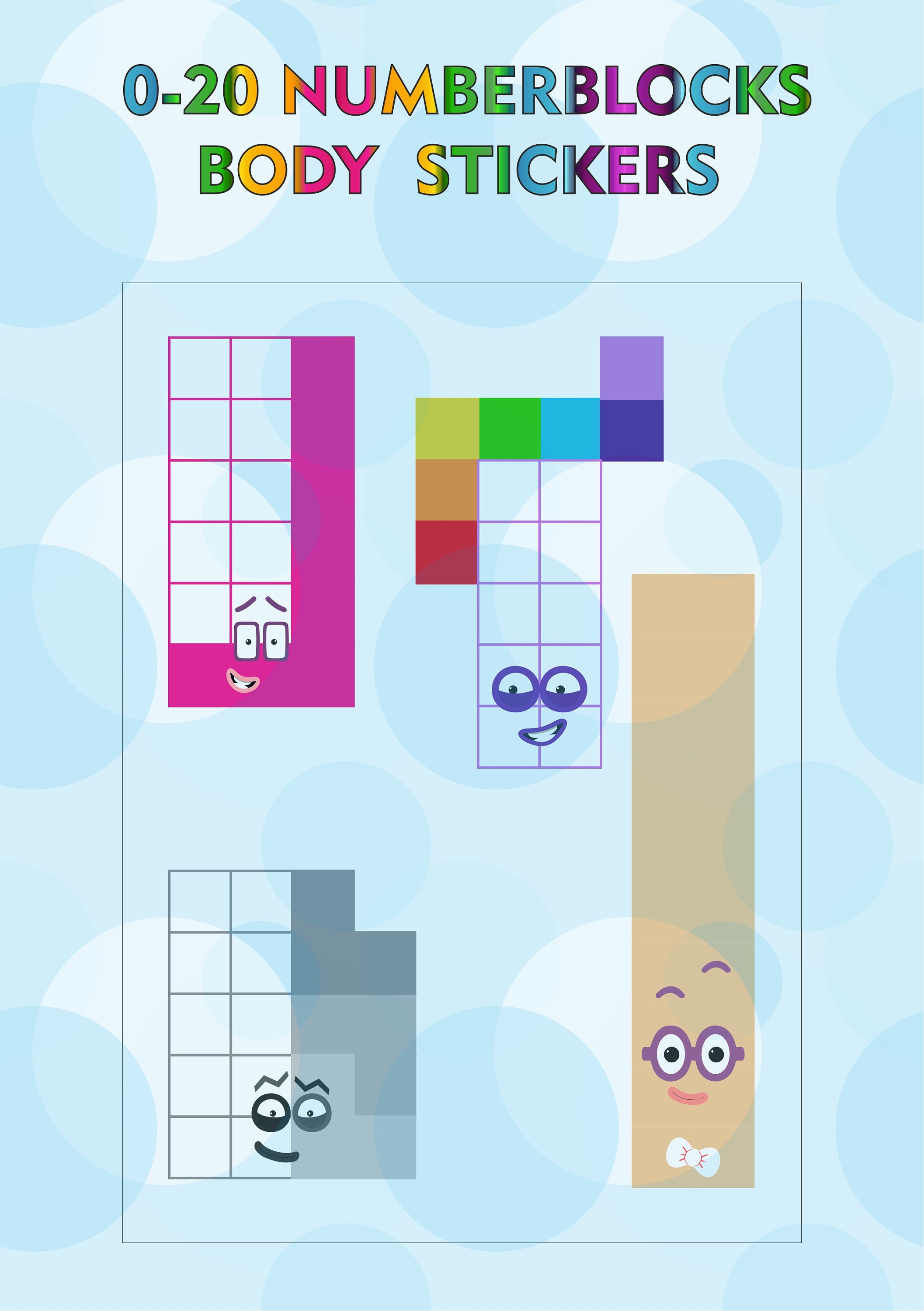 From 0 to 20 Numberblocks Body Stickers for Every Young Mathematician ...