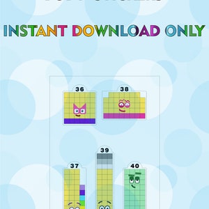 Numberblocks 31-40 Body Stickers / A4 Sticker Printing / Instant ...