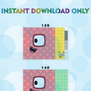 Numberblocks 131-140 Body Stickers / A4 Sticker Printing / Instant ...