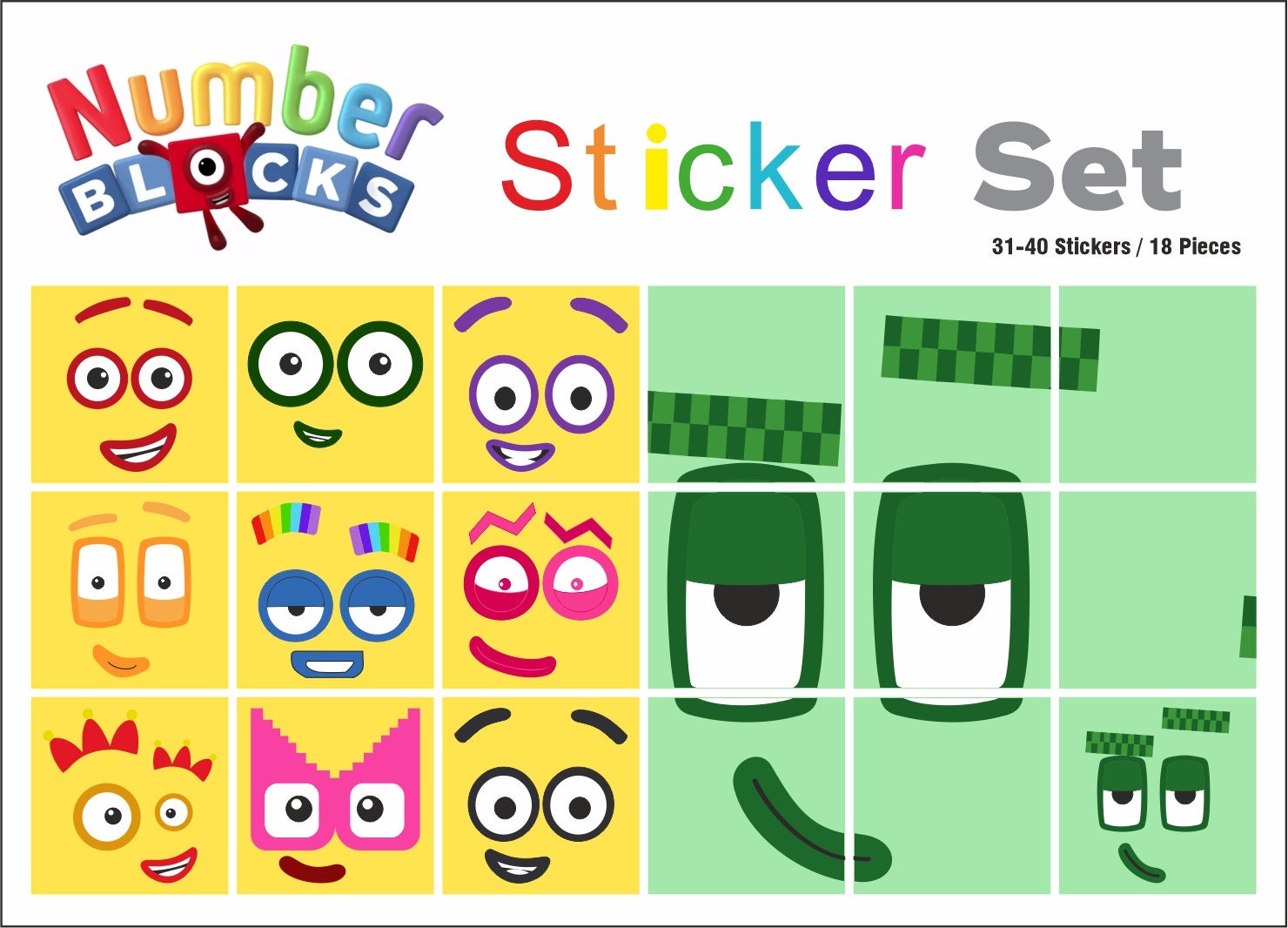 Numberblocks 0 50 Pegatinas para la cara y el cuerpo - Etsy México