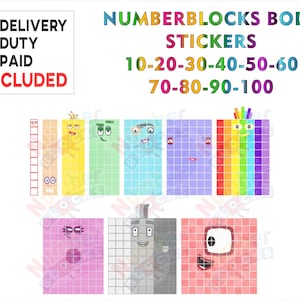Number Blocks 10-100 Body Stickers, Waterproof, Scratch and UV ...