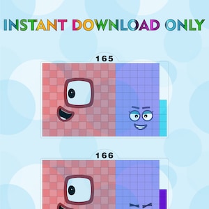 Numberblocks 161-170 Body Stickers / A4 Sticker Printing / Instant ...