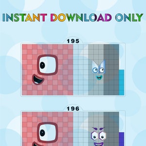 Numberblocks 191-200 Body Stickers / A4 Sticker Printing / Instant ...