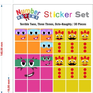 Terrible Twos, Three Threes and Octo-naughty Number Blocks Stickers for ...