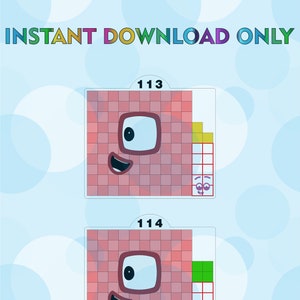 Numberblocks 111-120 Body Stickers / A4 Sticker Printing / Instant ...