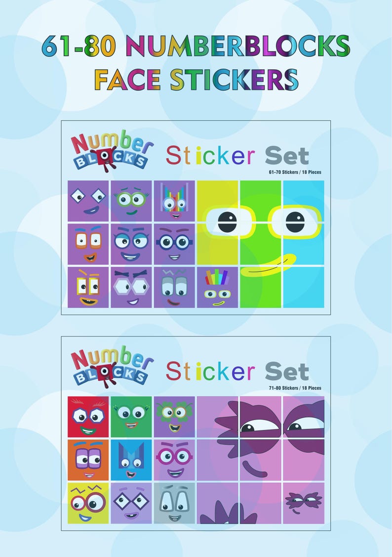 From 0 to 100 Numberblocks Stickers for Every Young Mathematician! - Etsy