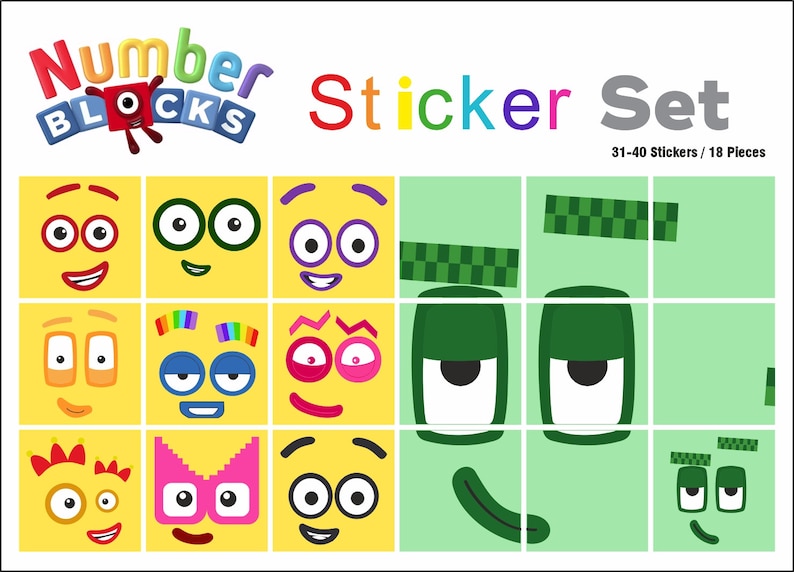From 0 to 50 Numberblocks Stickers for Every Young Mathematician - Etsy