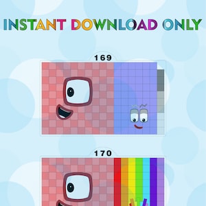 Numberblocks 161-170 Body Stickers / A4 Sticker Printing / Instant ...