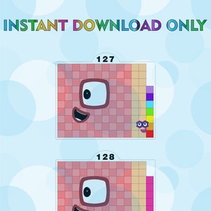Numberblocks 121-130 Body Stickers / A4 Sticker Printing / Instant ...