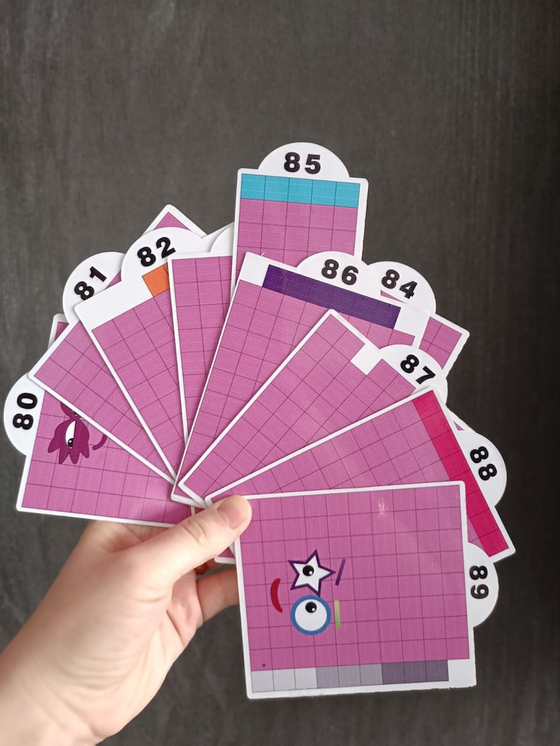 Numberblocks 81-90 Pegatinas corporales / Impresión de pegatinas A4 ...