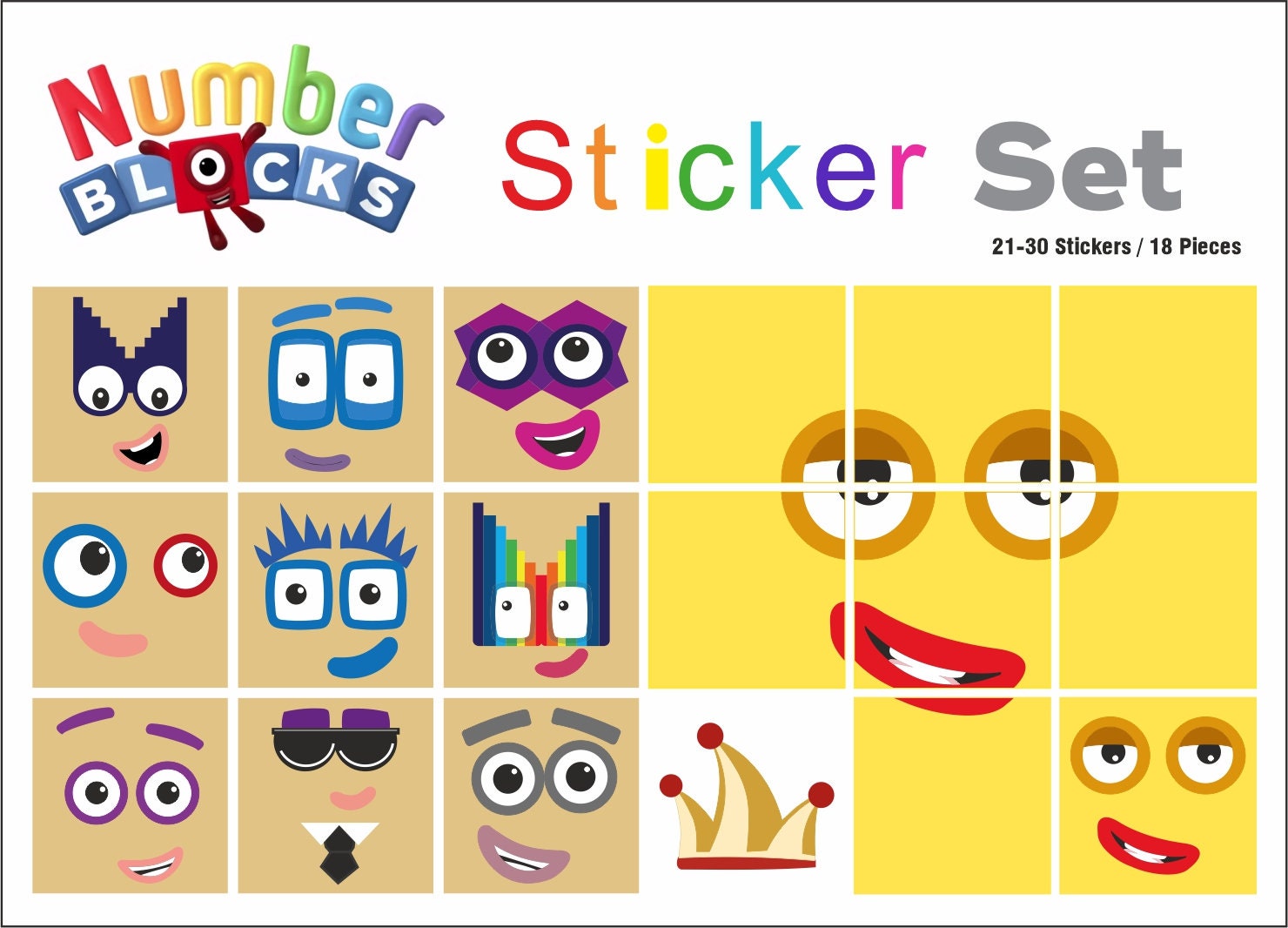 From 0 To 50 Numberblocks Stickers For Every Young Mathematician Etsy
