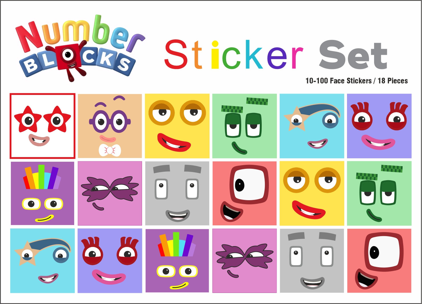 From 10 to 100 Numberblocks Stickers for Every Young Mathematician - Etsy