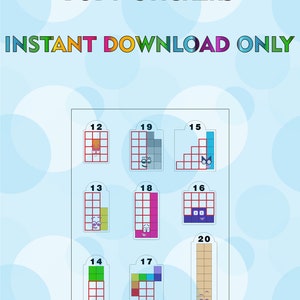 Numberblocks 0-20 Body Stickers / A4 Sticker Printing / Instant Digital ...