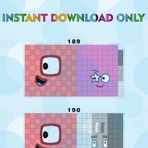 Numberblocks 181-190 Body Stickers / A4 Sticker Printing / Instant ...