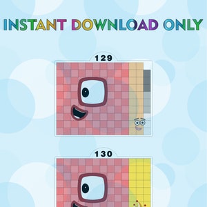 Numberblocks 121-130 Body Stickers / A4 Sticker Printing / Instant ...