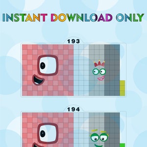 Numberblocks 191-200 Body Stickers / A4 Sticker Printing / Instant ...