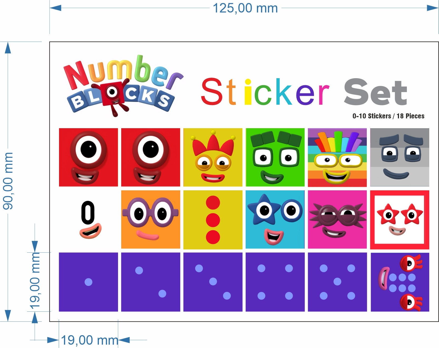 From 0 to 50 Numberblocks Stickers for Every Young Mathematician - Etsy