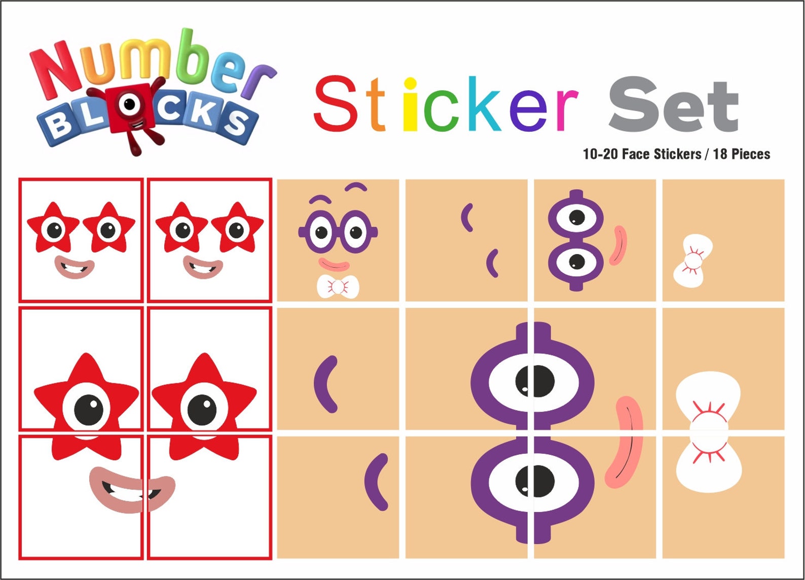 From 10 to 100 Numberblocks Stickers for Every Young Mathematician - Etsy