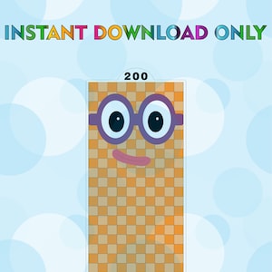 Numberblocks 191-200 Body Stickers / A4 Sticker Printing / Instant ...