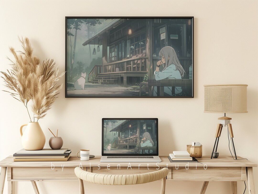 Cabin in the Woods | Lofi Art, Printable Wall Art, Instant Download Art ...