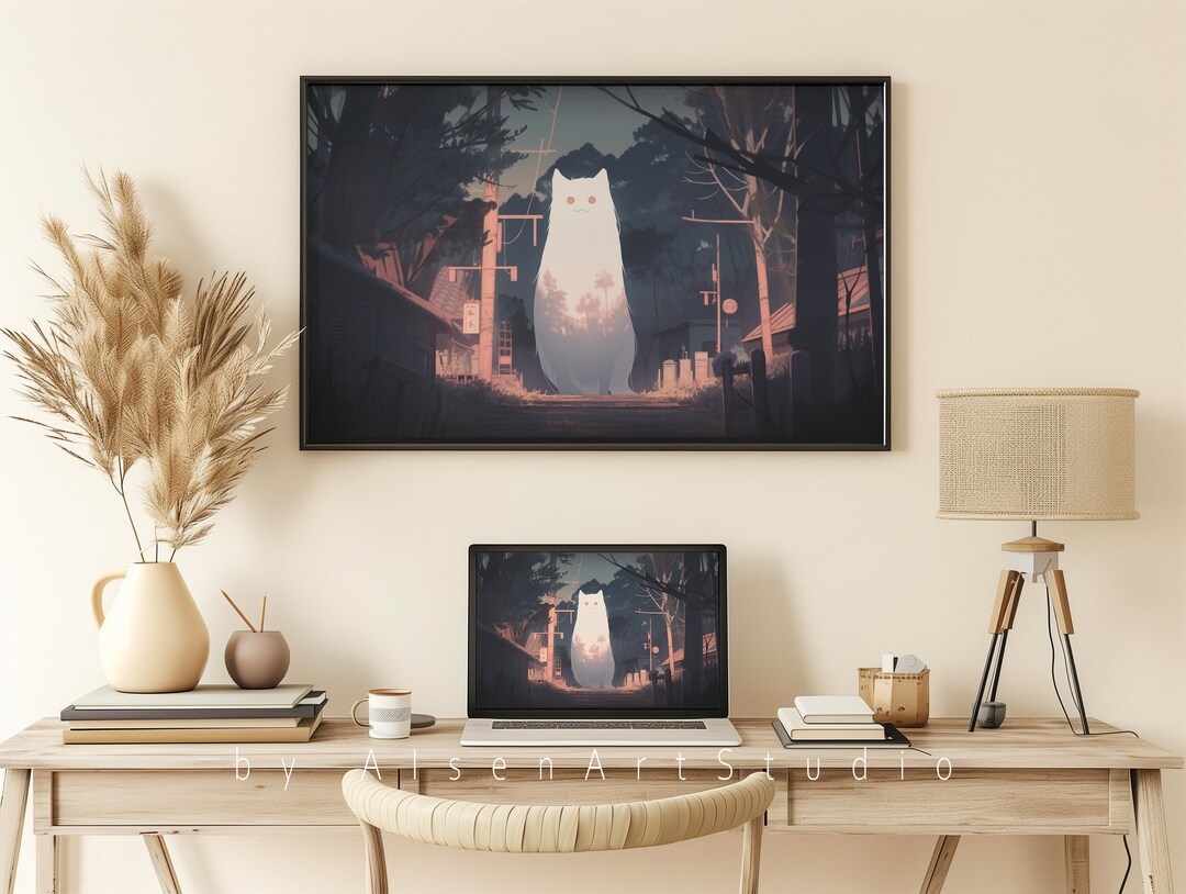 Friendly Ghost | Lofi Art, Printable Wall Art, Instant Download Art ...