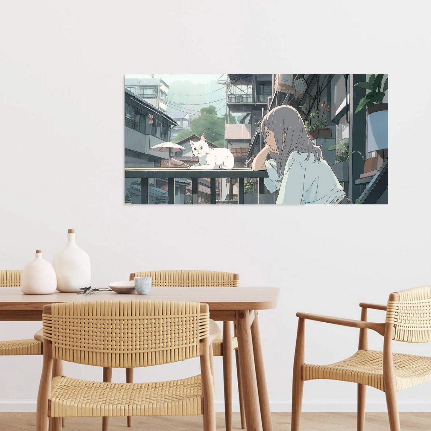 Rooftop Rain Lofi Art, Printable Wall Art, Instant Download Art ...