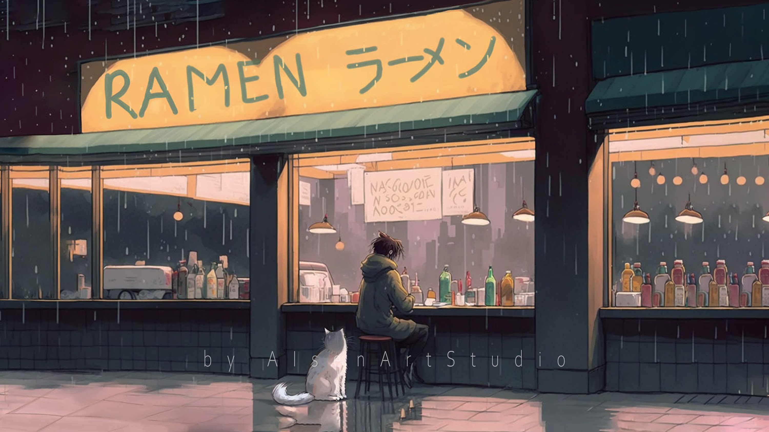 Tokyo Rain | Lofi Art, Printable Wall Art, Instant Download Art ...