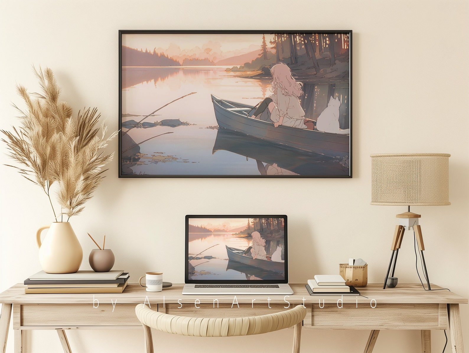 Lake Serenity | Lofi Art, Printable Wall Art, Instant Download Art ...