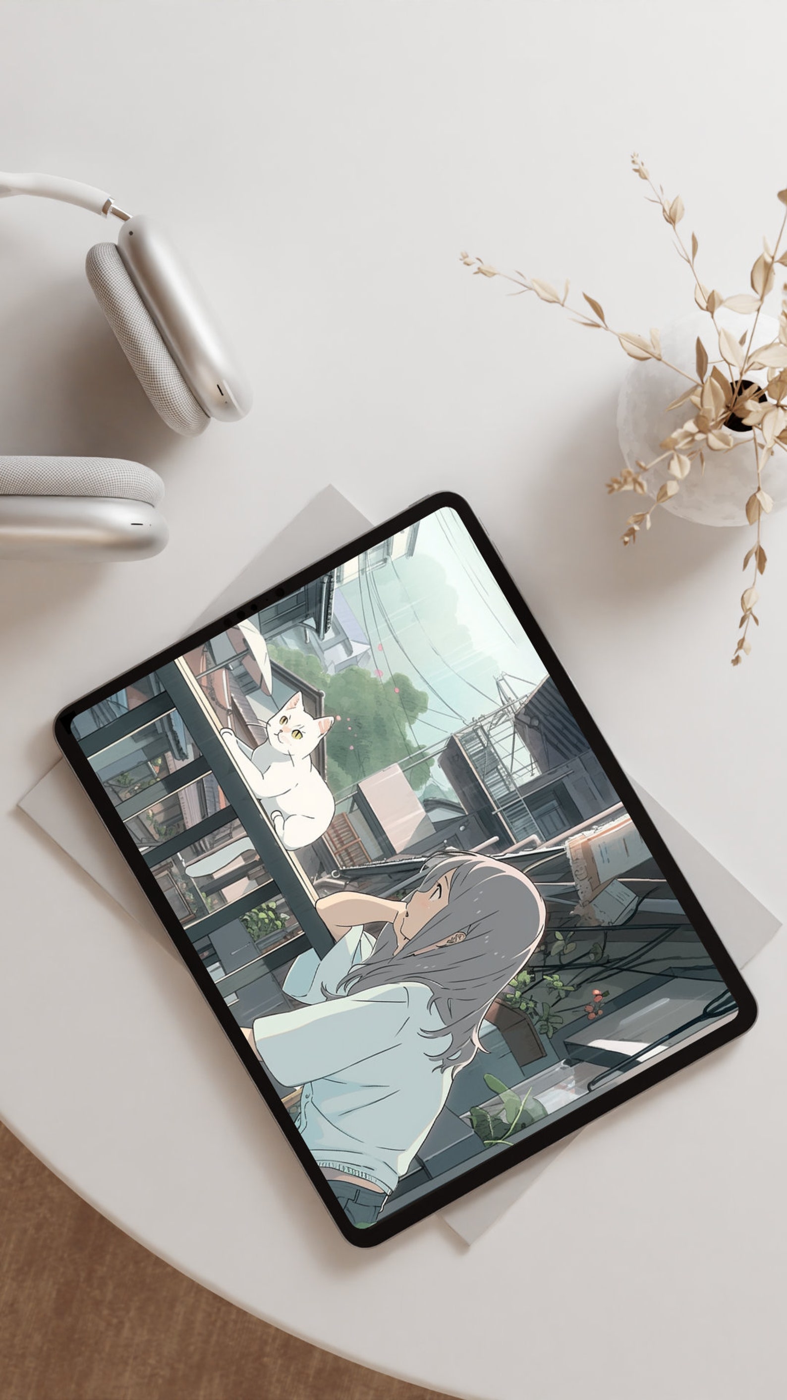 Rooftop Rain Lofi Art, Printable Wall Art, Instant Download Art ...