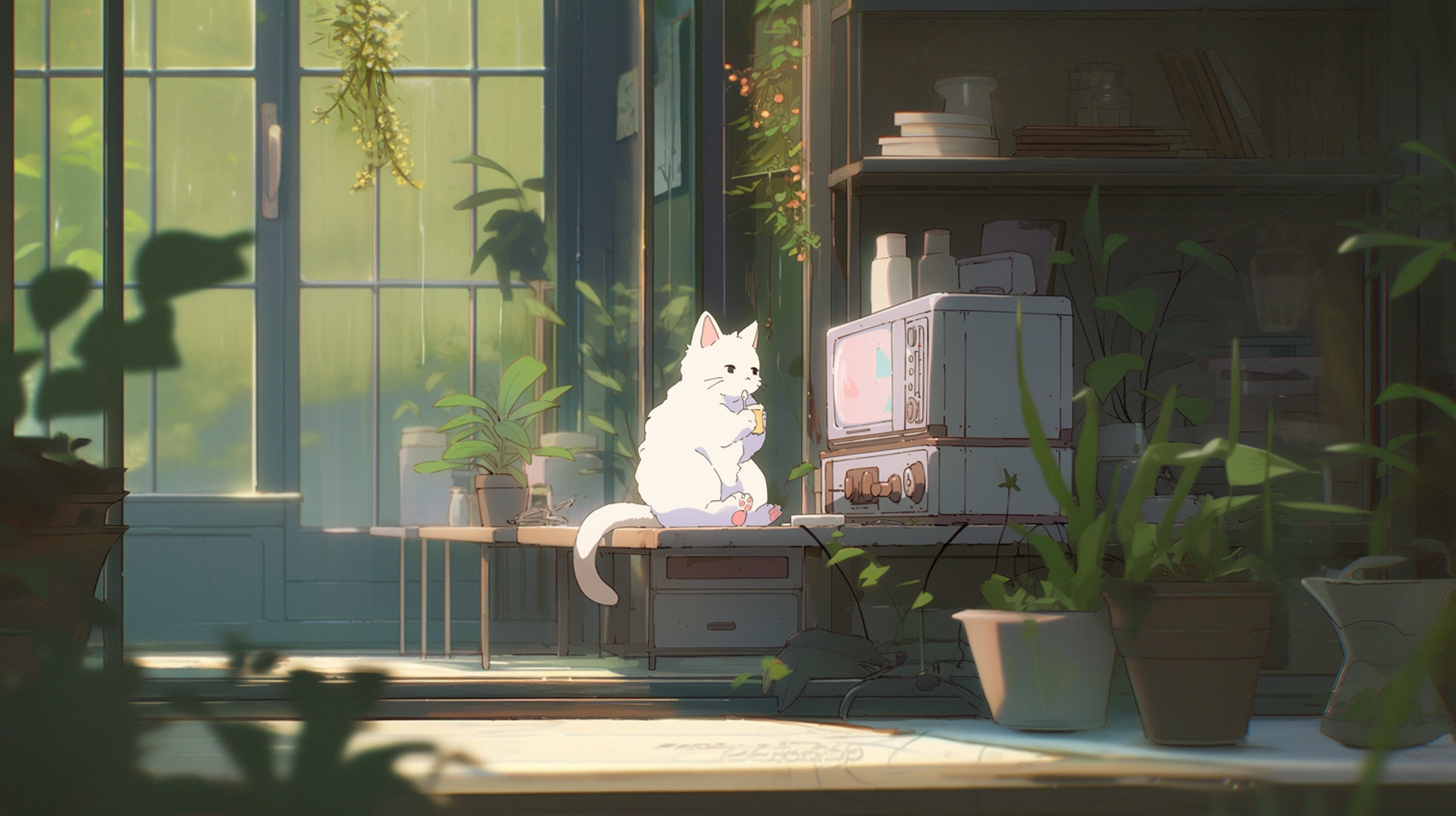 Greenhouse Lofi Art, Printable Wall Art, Instant Download Art ...