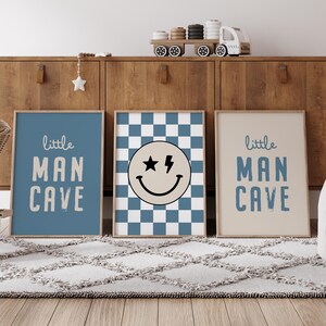Boy Nursery Prints Set: Little Man Cave, Smiley Face, Boyhood Quotes - Etsy